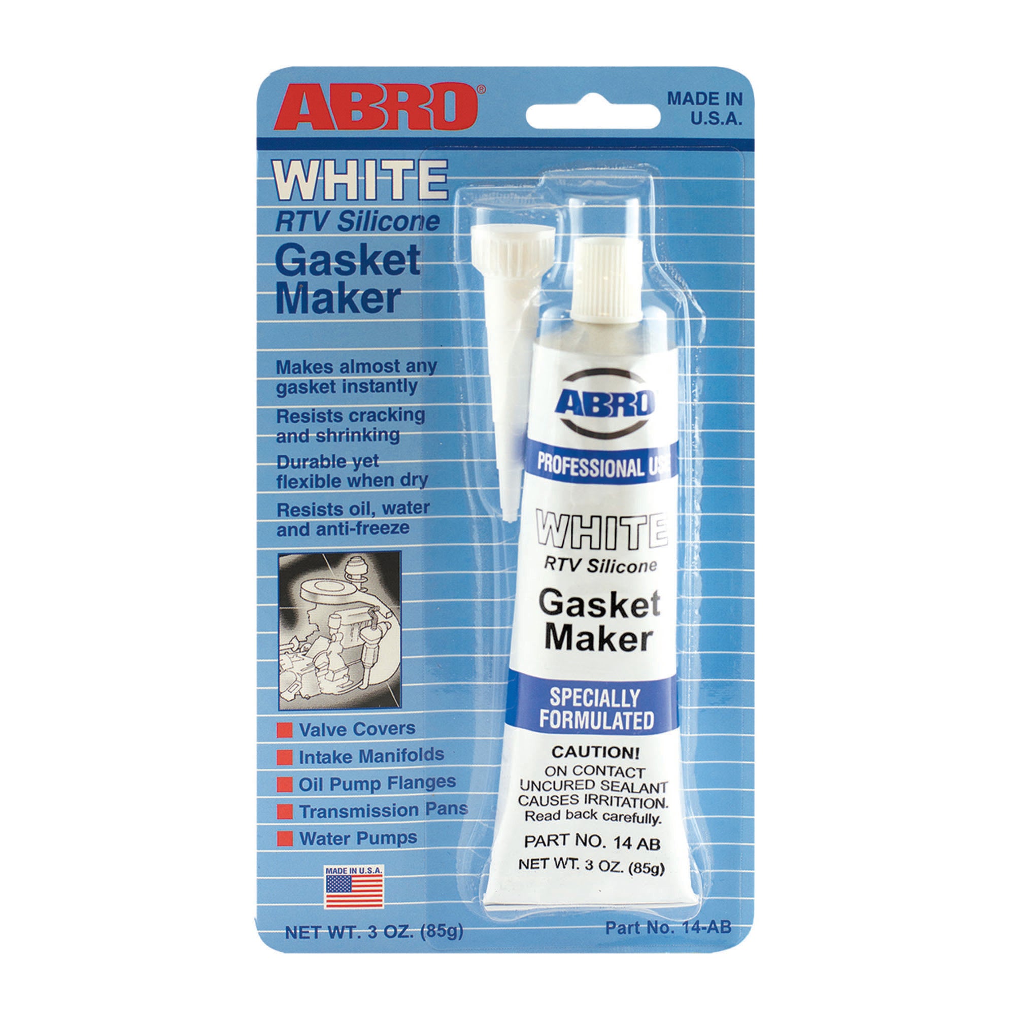 White RTV Silicone Sealant and Gasket Maker ABRO – ABRO Industries